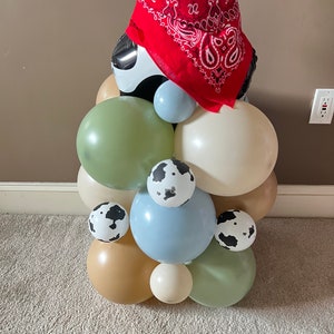 Cowboy Balloon Tower Kit First Rodeo Balloons Cowboy Birthday Party ...