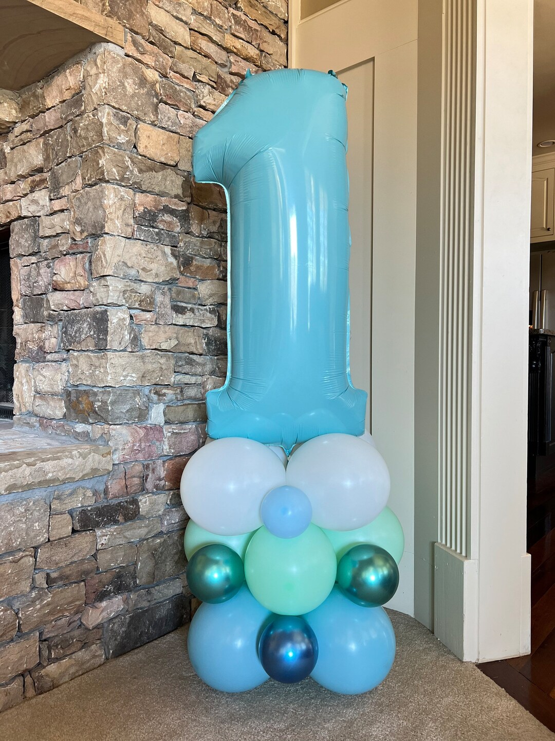 Under the Sea Balloon Tower Kit | Shark Balloon Centerpiece | Blue and ...