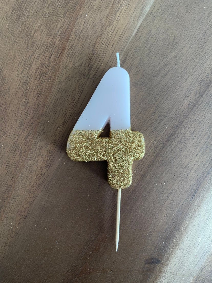 Pink Blush Birthday Candle | Pink Number 4 Candle | Pink Blush Cake ...