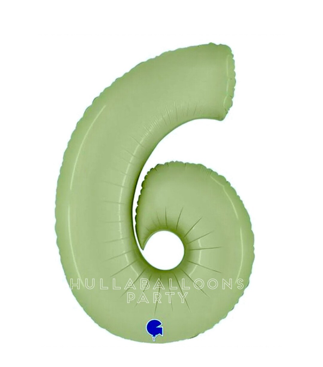 Green Number 6 Balloon | Green Sixth Birthday Balloons | Mylar Number ...
