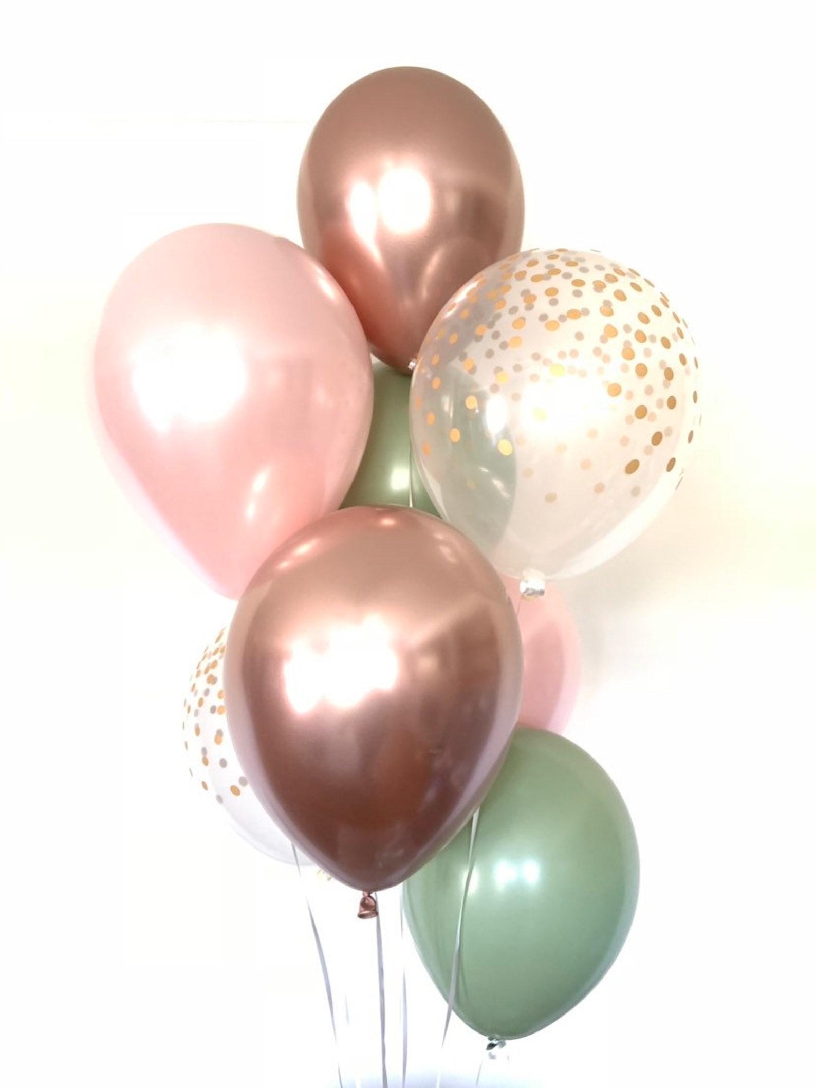 Green and Blush Balloons | Light Green Wedding Decor | Eucalyptus and ...