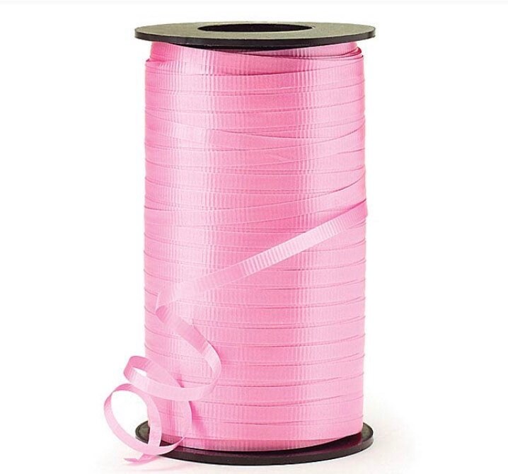 Pink Balloon Ribbon | Azalea Pink Balloon String | Pink 3/16” Crimped ...