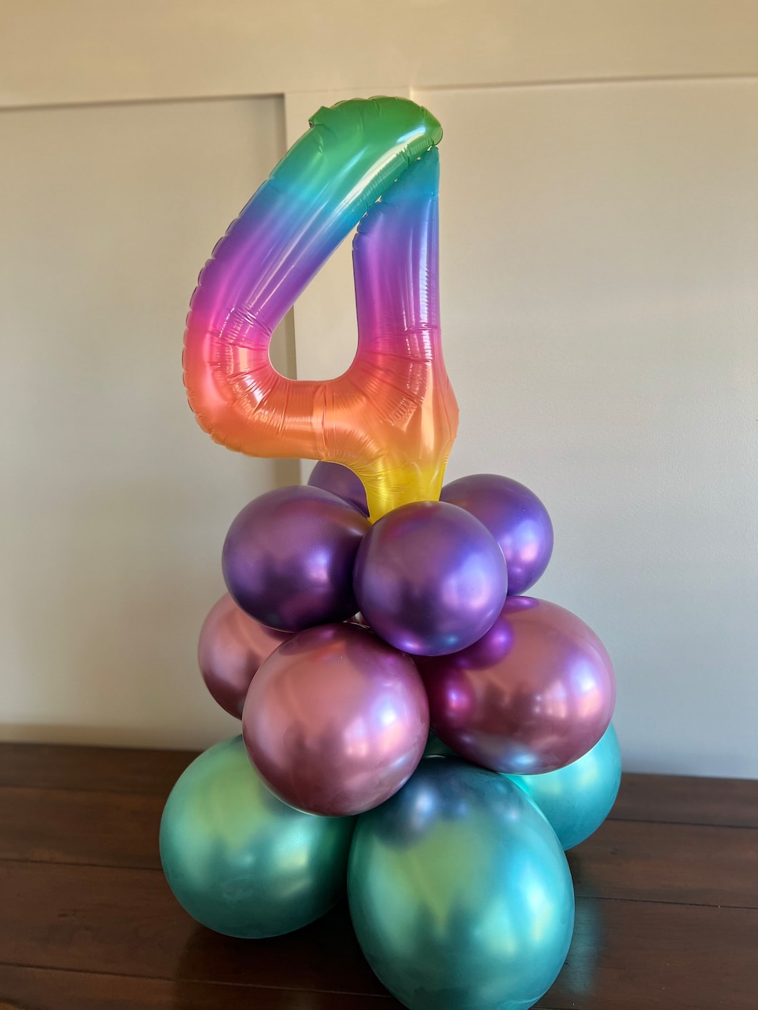 Fourth Birthday Balloon Centerpiece | 4th Birthday Balloons | Fourth ...