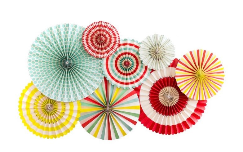 Carnival Party Fans | Carnival Birthday Party Decor | Mint Paper Fans ...