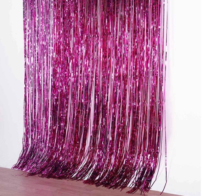 Hot Pink Fringe Curtains Hot Pink Foil Curtains Hot Pink Birthday