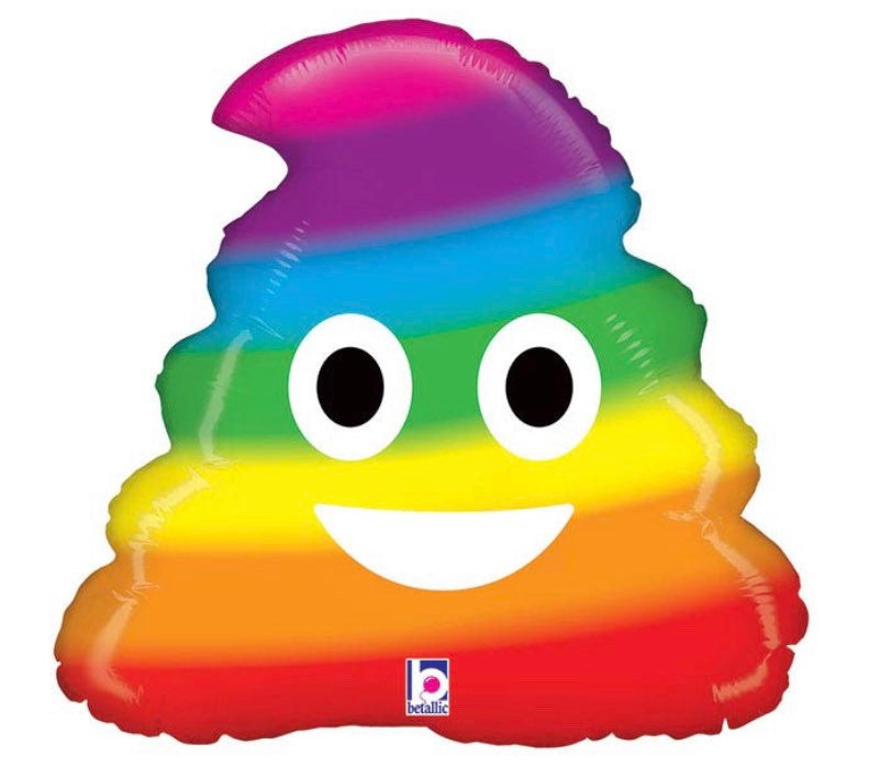 Rainbow Emoji Poop Balloon | Rainbow Balloon | Poop Emoji Balloon ...