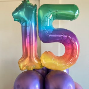15th Birthday Balloon Centerpiece | 15th Birthday Balloons | Fifteenth ...