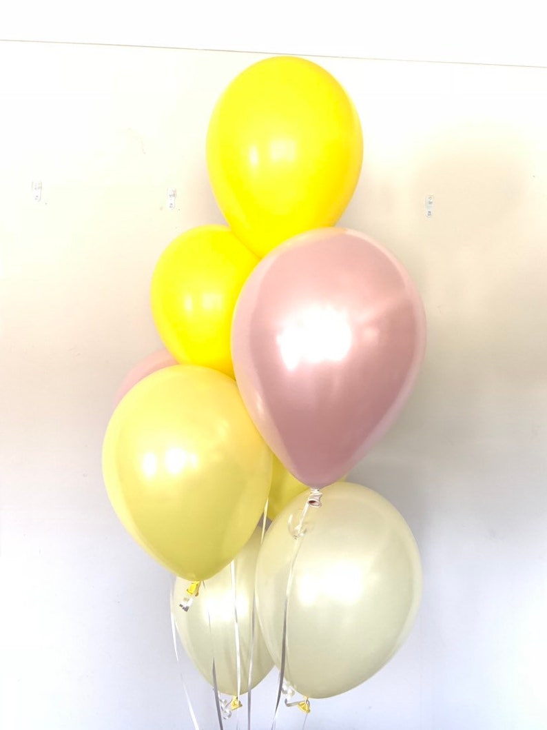 Yellow and Blush Balloons | Lemon Balloons | Pink Lemonade Balloons ...
