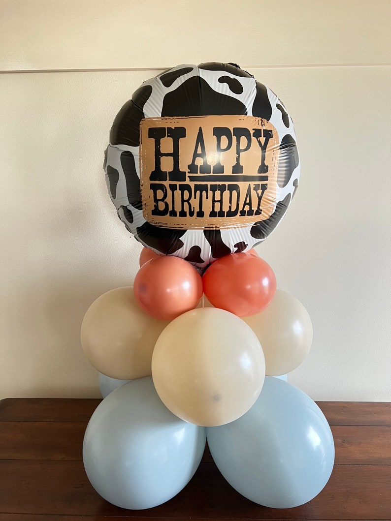 Barnyard Balloon Centerpiece Fog and Burnt Orange Barnyard - Etsy