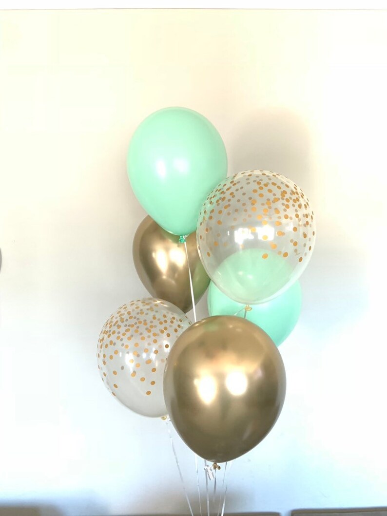 Mint and Gold Balloon | Gold and Mint Balloons | Mint and Gold Balloons ...