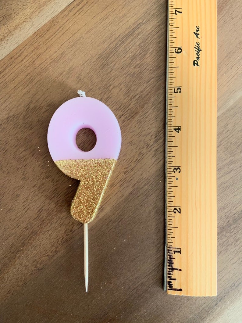 Pink Blush Birthday Candle Pink Number 9 Candle Pink Blush | Etsy