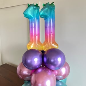 11th Birthday Balloon Centerpiece | 11th Birthday Balloons | Eleventh ...