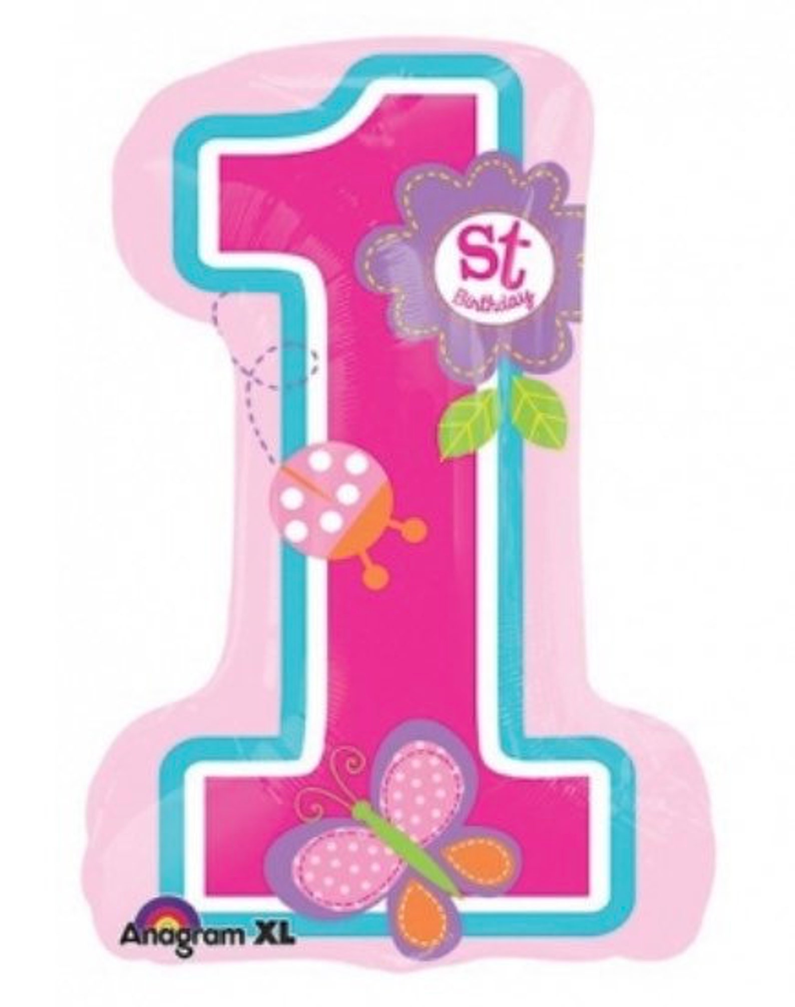 Pink Number 1 Balloon Pink First Birthday Balloons Mylar - Etsy
