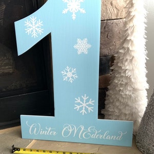 Blue Number 1 Yard Sign | Winter Onederland First Birthday Sign | Blue ...