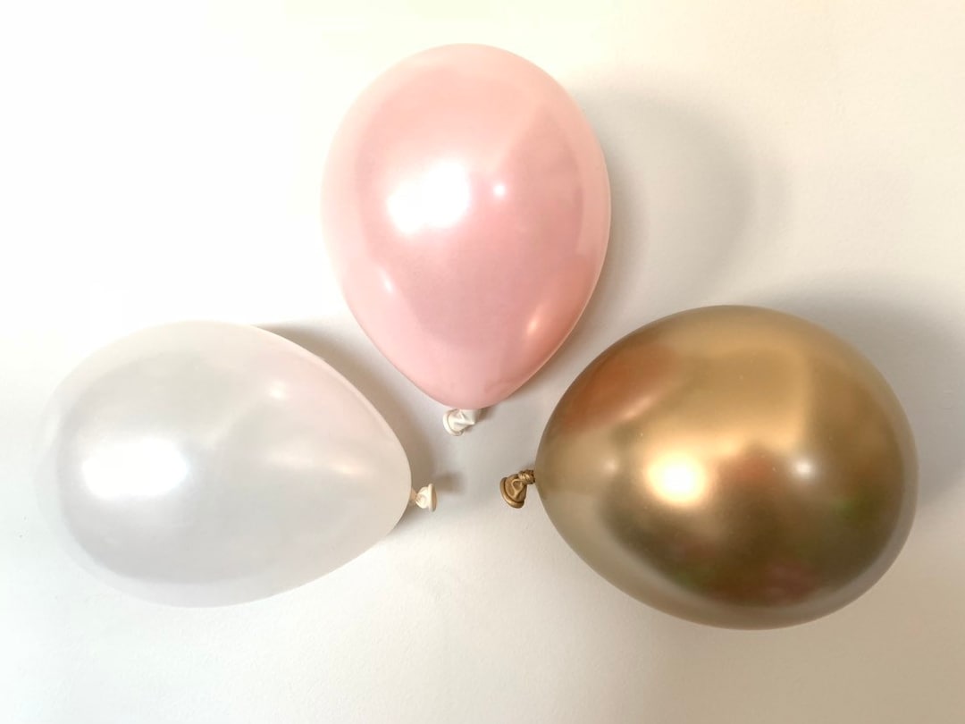 Mini Blush and Gold Balloons | Blush Wedding Decor | 5" Blush and White ...
