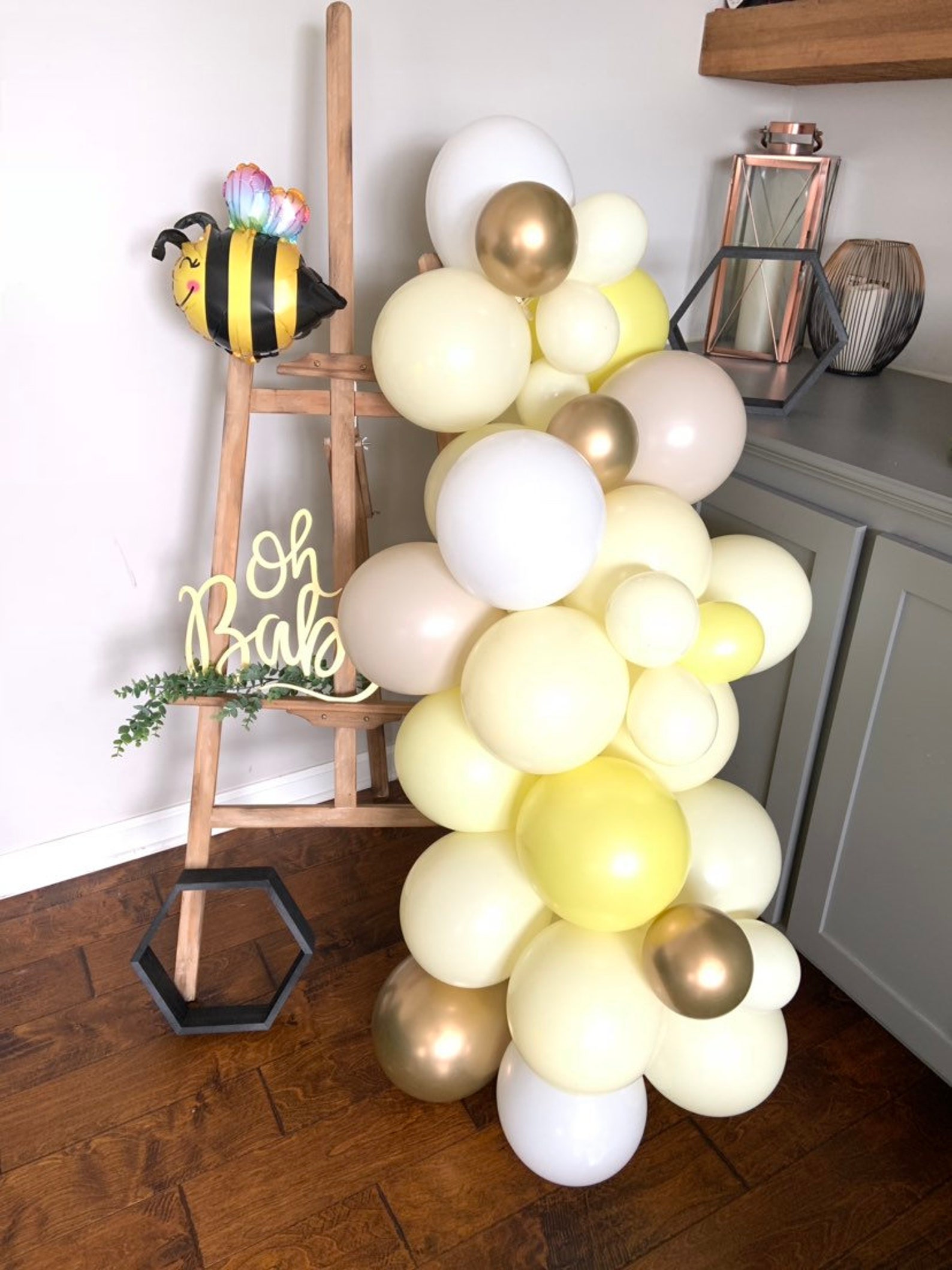 Bumblebee Balloon Garland | Honeybee Balloons | Baby to Bee Baby Shower ...