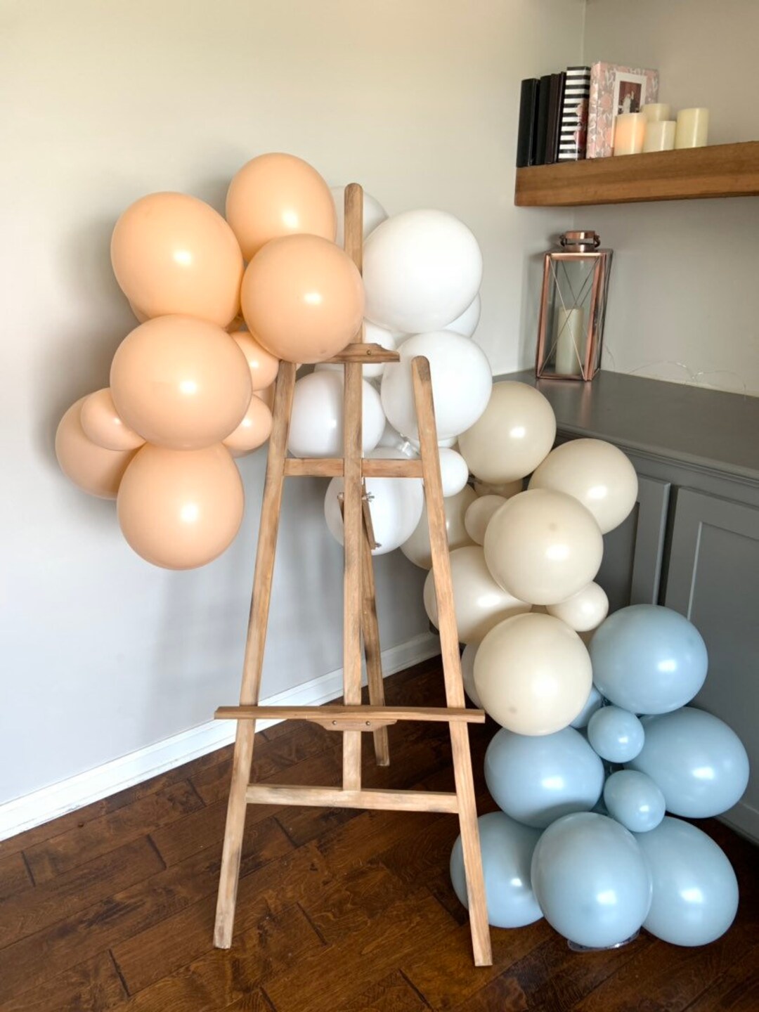 Peach and Fog Balloon Garland | Boho Bridal Shower Decor | Neutral Baby ...