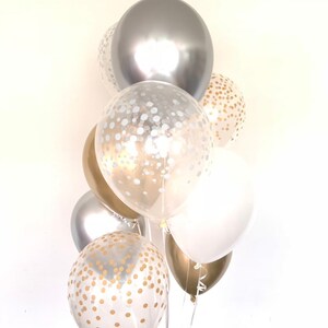 Silver and Gold Balloons | Gold and Silver Balloons | Gold and White ...