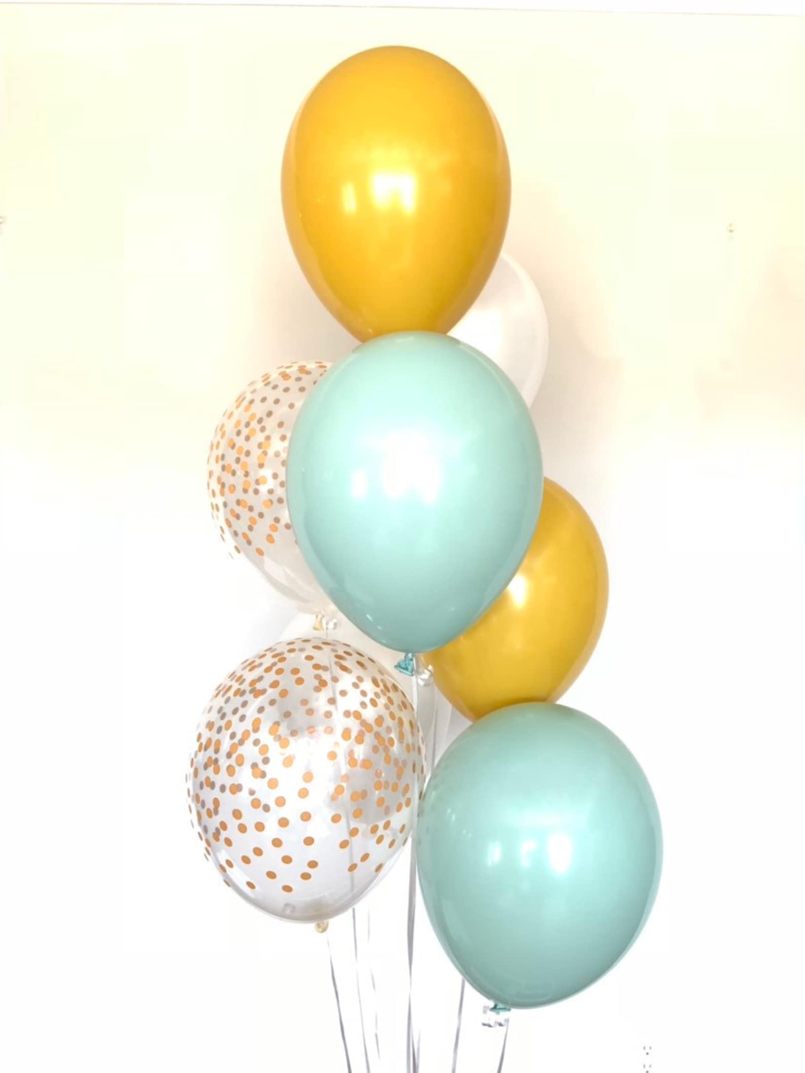 Mustard and Mint Balloons | Mint and Sand Balloons | Beach Bridal ...