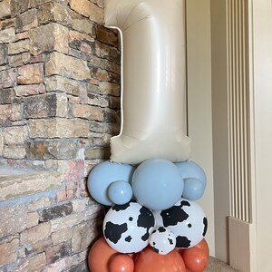 Cow Print Balloon Tower Kit First Rodeo Barnyard Balloon Tower Fog and ...