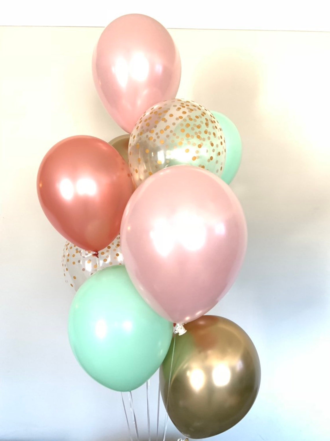 Pink and Mint Balloons Blush and Gold Balloons Rose Gold | Etsy