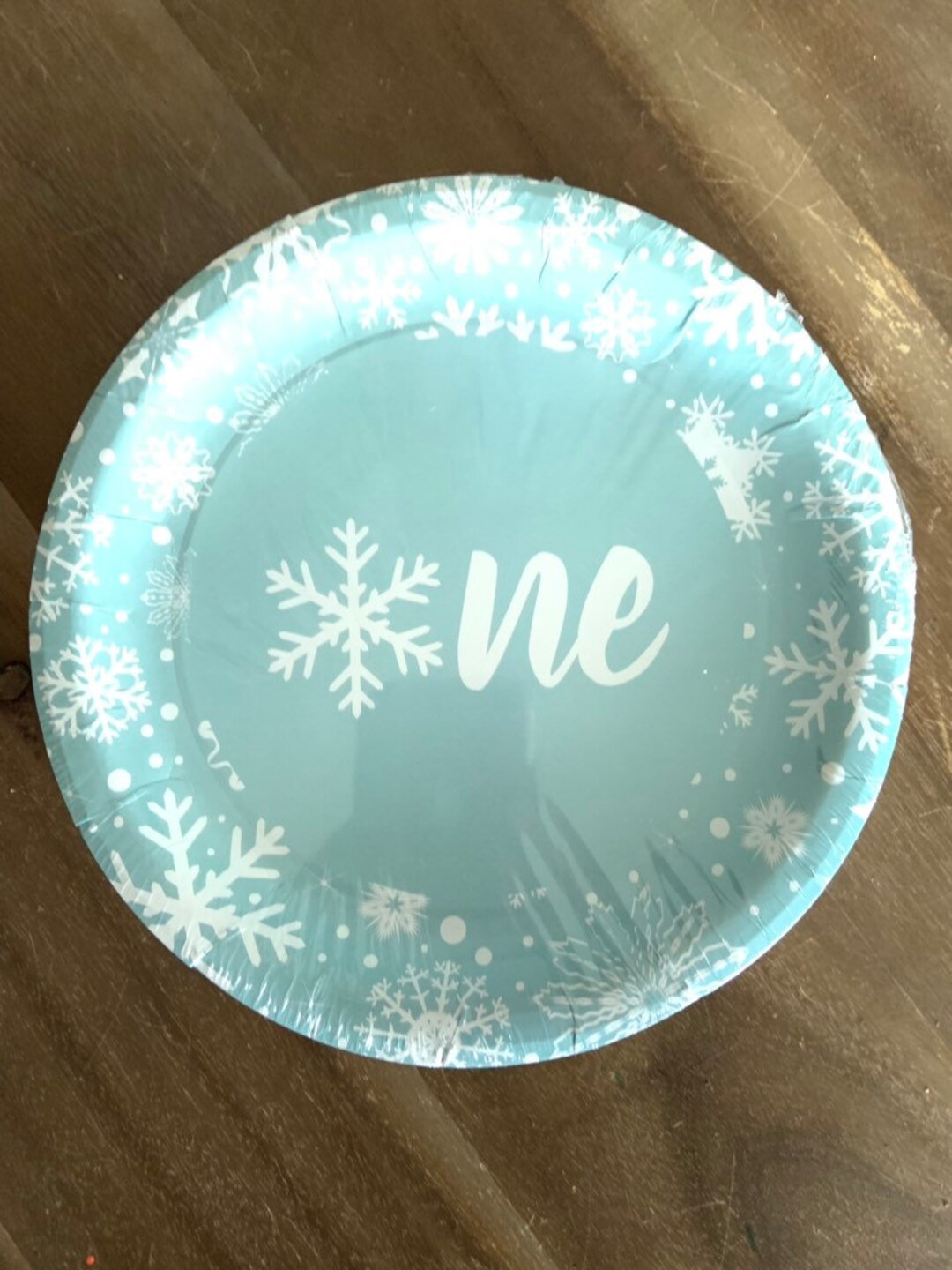 Pale Blue Winter First Birthday Plates Lunch | Blue Snowflake First ...