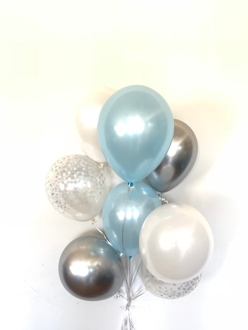 Blue and Silver Balloons | Blue and Chrome Silver Balloons | Something ...
