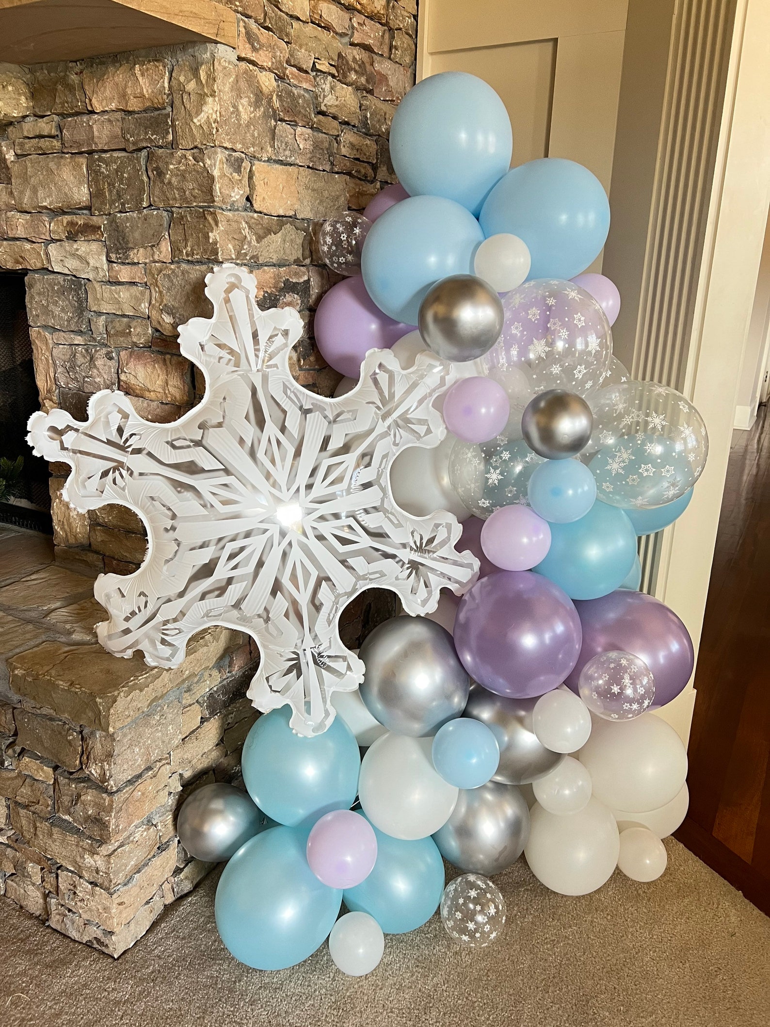 Snowflake Balloon Garland | Baby It’s Cold Outside Bridal Shower Decor ...