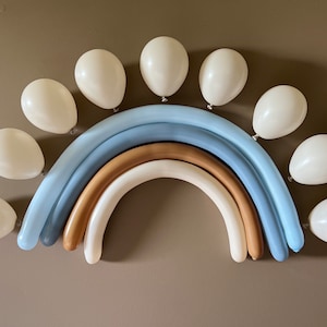 Dusty Blue Boho Rainbow Balloons | DIY Boho Rainbow | Rainbow Birthday ...