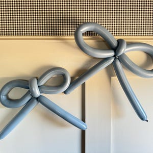 Dusty Blue Bow Balloon Kit | Blue Bow Birthday Balloons | Blue Gingham ...