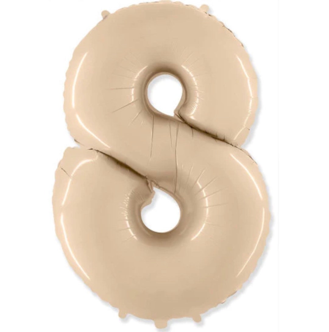 Cream Number 8 Balloon Boho Eighth Birthday Balloons Mylar Number ...