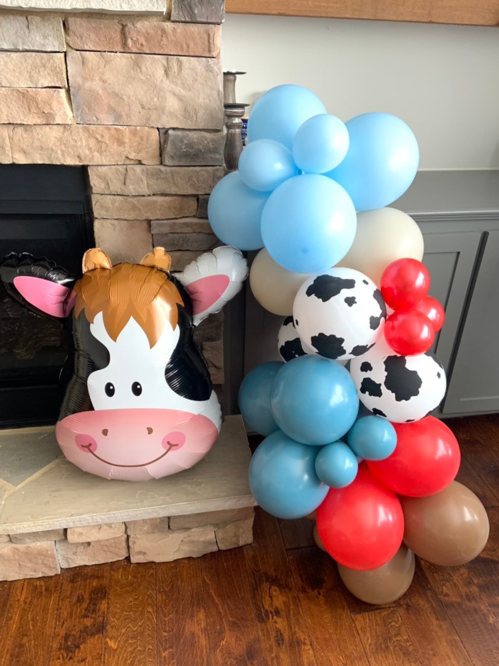 Red and Blue Barnyard Balloon Garland Farm Balloons Oink - Etsy