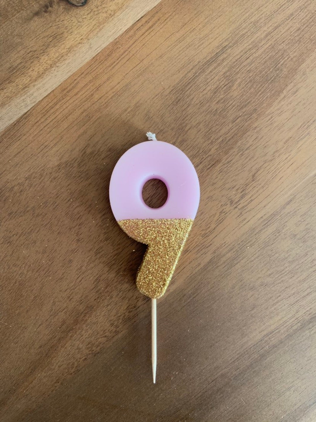 Pink Blush Birthday Candle | Pink Number 9 Candle | Pink Blush Cake ...