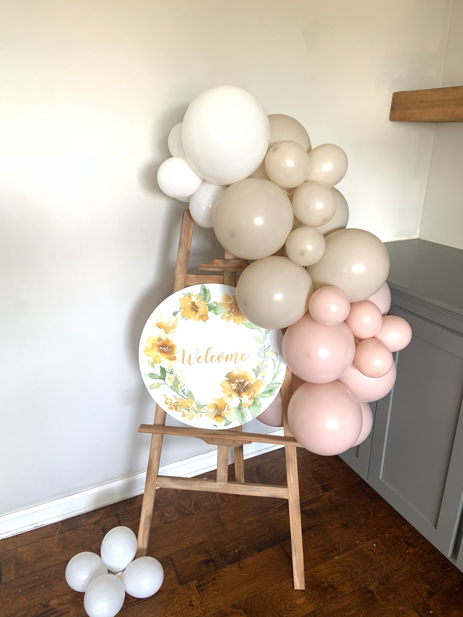 White and Blush Balloon Garland Boho Birthday Party Here - Etsy