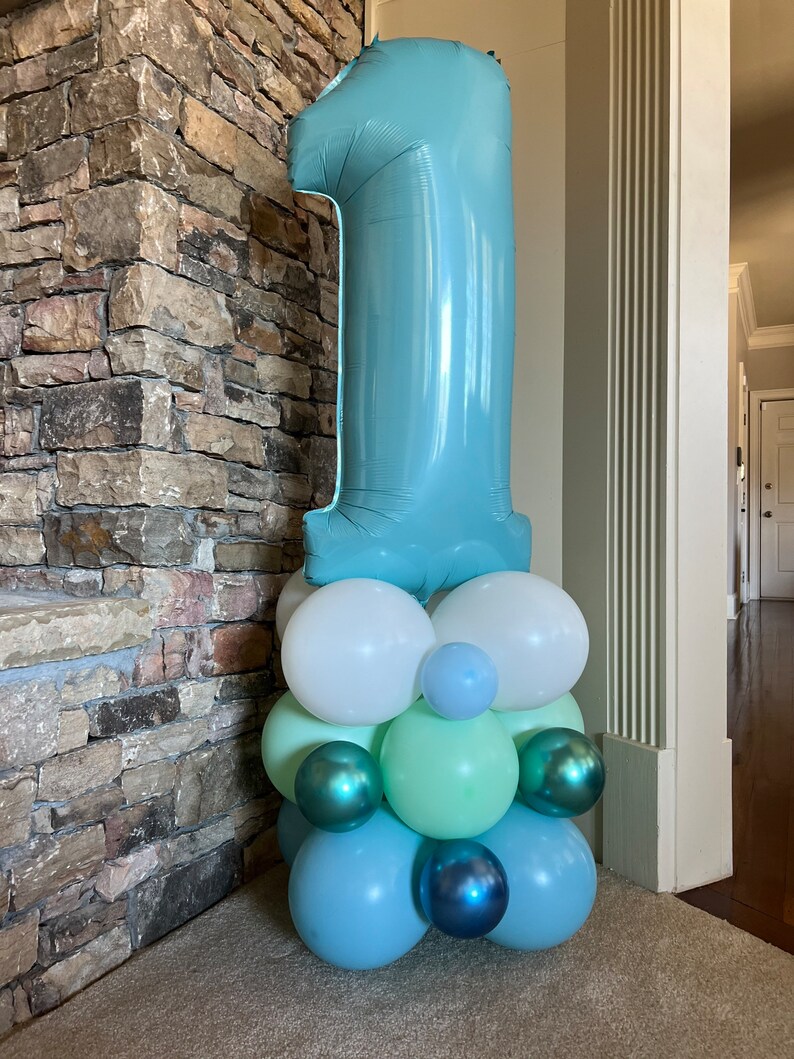 Under the Sea Balloon Tower Kit | Shark Balloon Centerpiece | Blue and ...