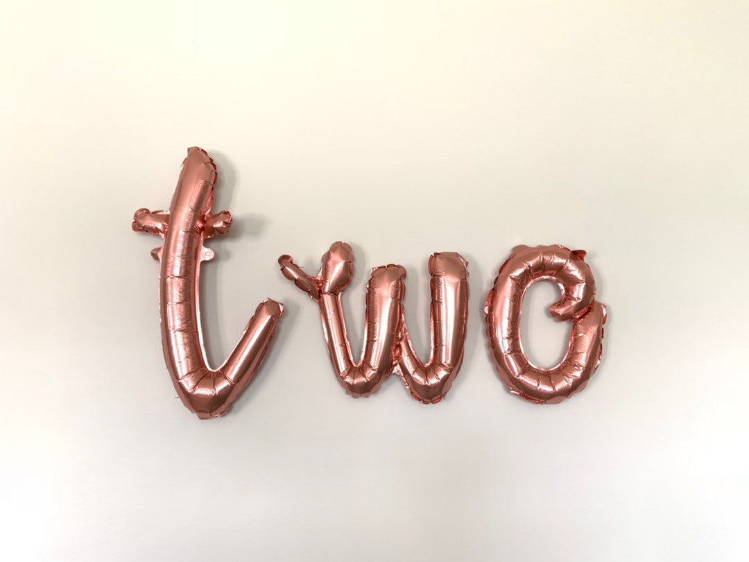 Rose Gold Two Balloons | Rose Gold Script Letter Balloons | Rose Gold ...