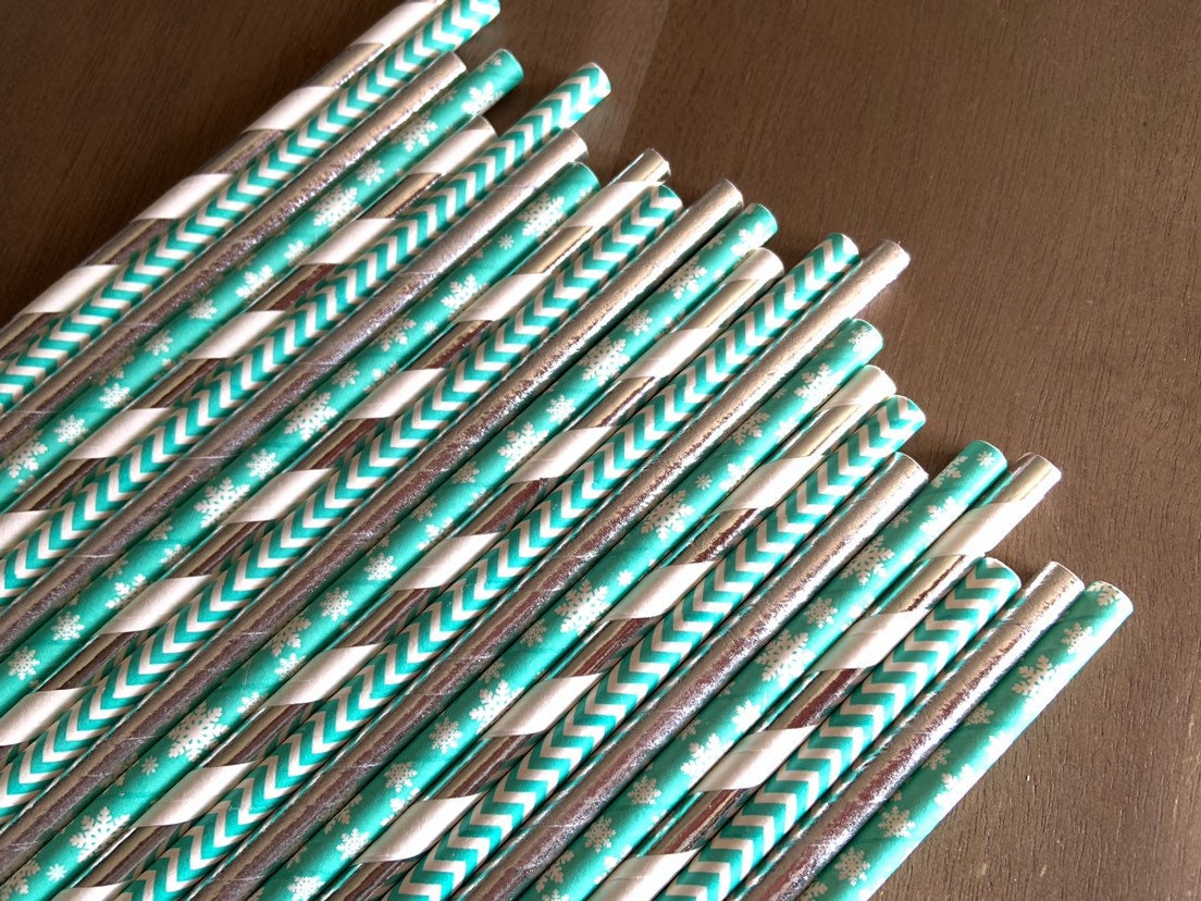 Little Snowflake Straws | Baby It's Cold Outside Party Decor | Silver ...