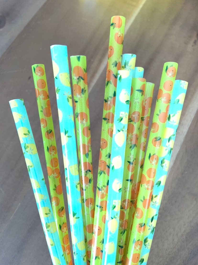 Lemon Straws | Lemon Party Decor | Citrus Straws | She Found Her Main ...