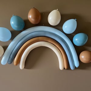 Dusty Blue Boho Rainbow Balloons | DIY Boho Rainbow | Rainbow Birthday ...