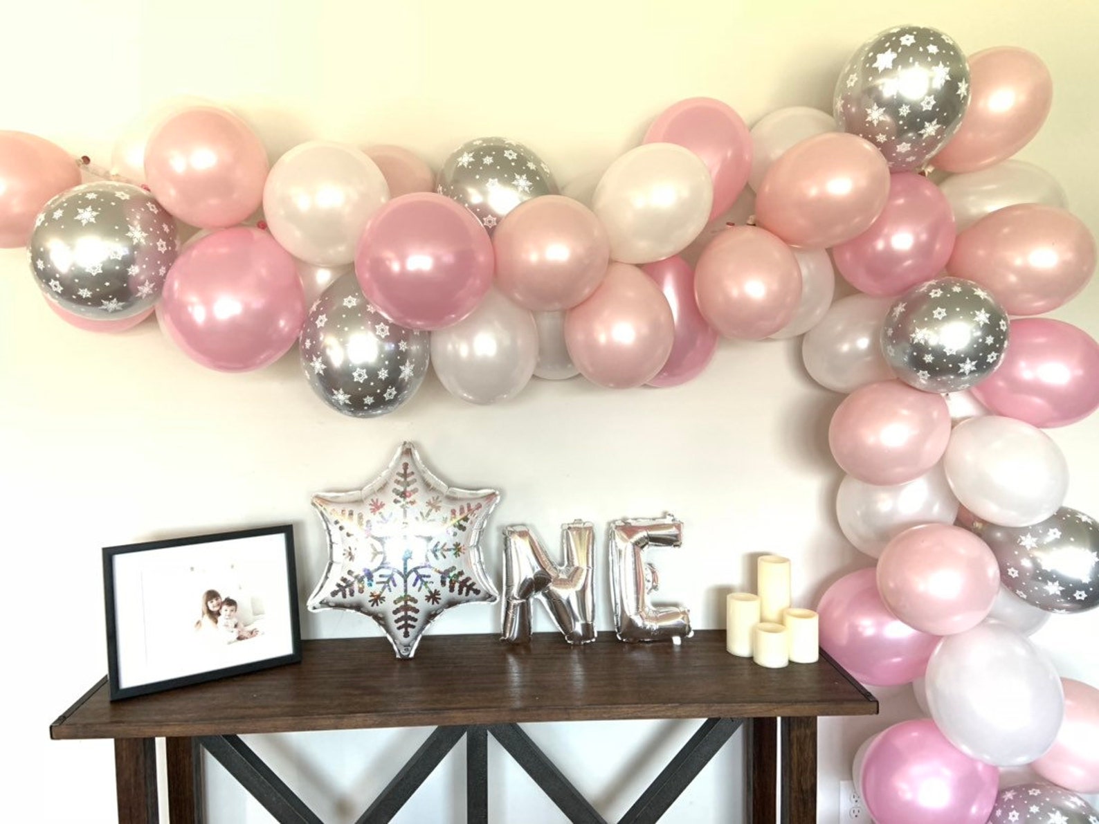 Pink Blush Snowflake Balloon Garland DIY Kit Baby It's | Etsy