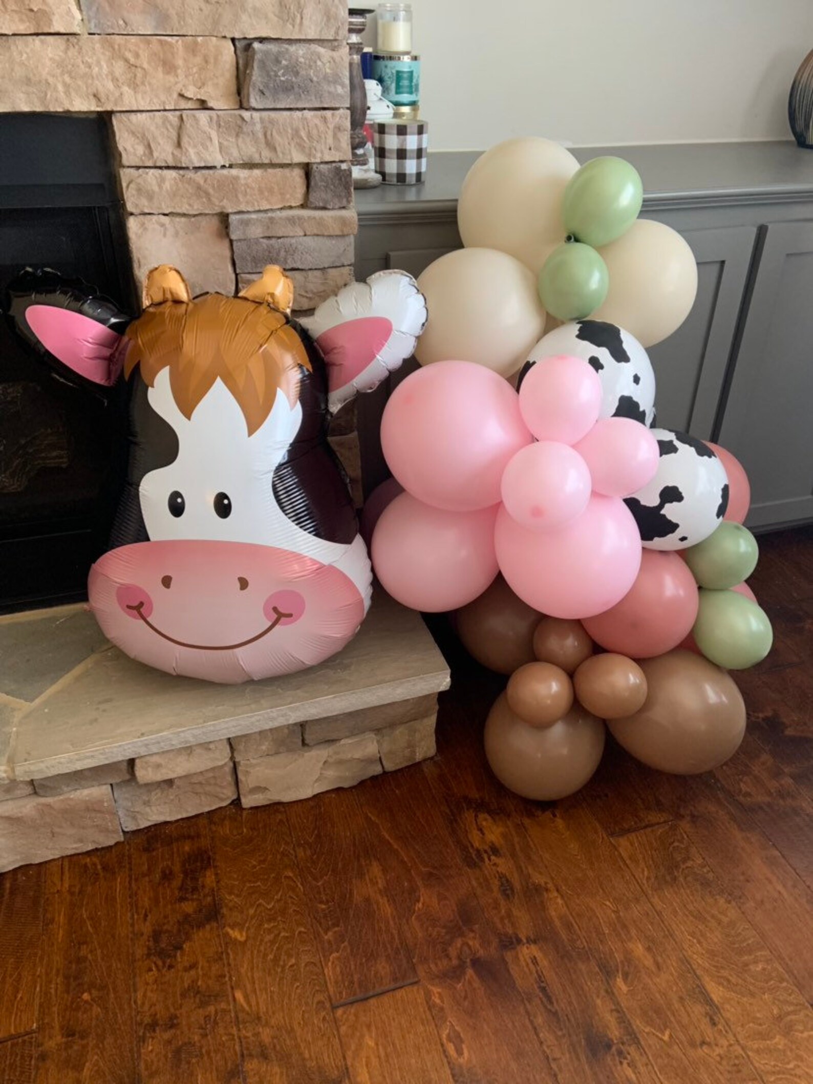 Pink and Green Barnyard Balloon Garland Farm Balloons Oink - Etsy
