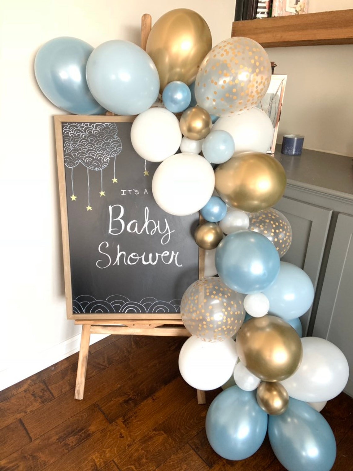 Slate Blue and Fog Balloon Garland Kit Dusty Blue Bridal - Etsy