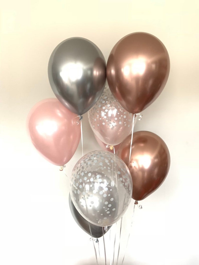 Pink Blush Balloons | Blush Balloons | Silver and Blush Balloons ...
