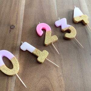 Pink Blush Birthday Candle | Pink Number 9 Candle | Pink Blush Cake ...