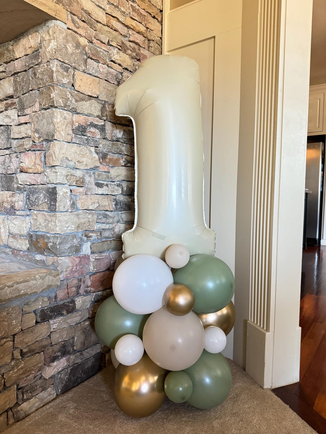 Green Balloon Tower Kit | Green and Beige Balloon Tower | Eucalyptus ...