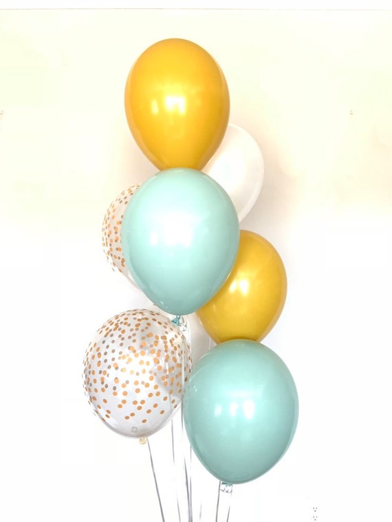 Mustard and Mint Balloons Mint and Sand Balloons Beach | Etsy