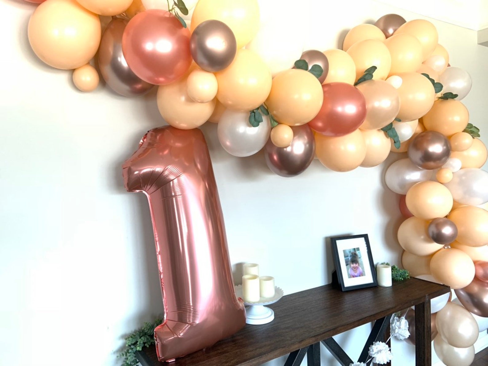 Rose Gold Number 1 Balloon Rose Gold First Birthday Balloons Mylar ...