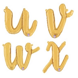 Gold Script Balloon Letters | Custom Script Balloons | Gold Script ...
