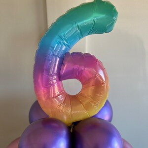 Sixth Birthday Balloon Centerpiece | 6th Birthday Balloons | Sixth ...