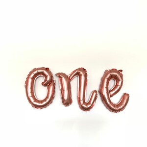 Rose Gold One Balloons | Rose Gold Script Letter Balloons | Rose Gold ...